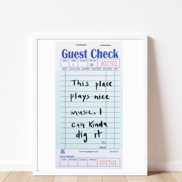 Guest Check Posters - Etsy