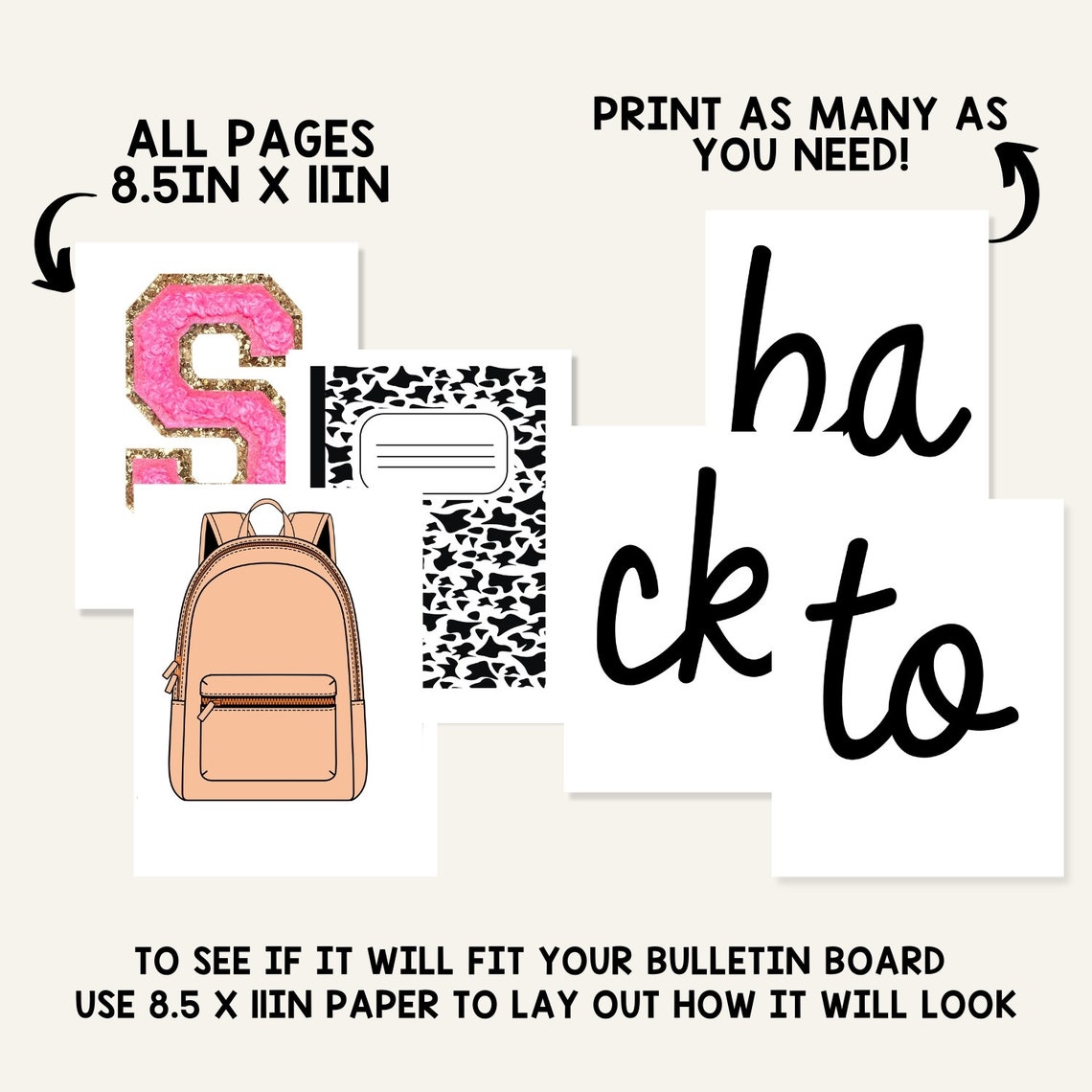 Back to School Groovy Bulletin Board Kit, Varsity Letters Hallway Decor ...