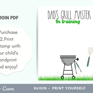 Fathers Day Handprint Art, Grilling Father's Day Handprint Craft, Happy ...