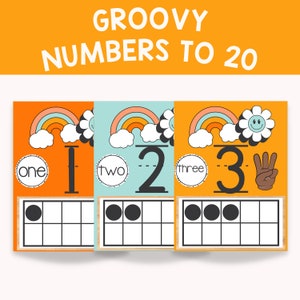 Boho Number Posters, Retro Classroom Numbers, Groovy Classroom Decor ...