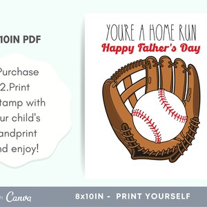 Fathers Day Handprint Art, Baseball Father's Day Handprint Craft, Happy ...