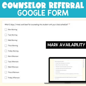 School Counselor Referral Google Form, Student Referral Log for ...