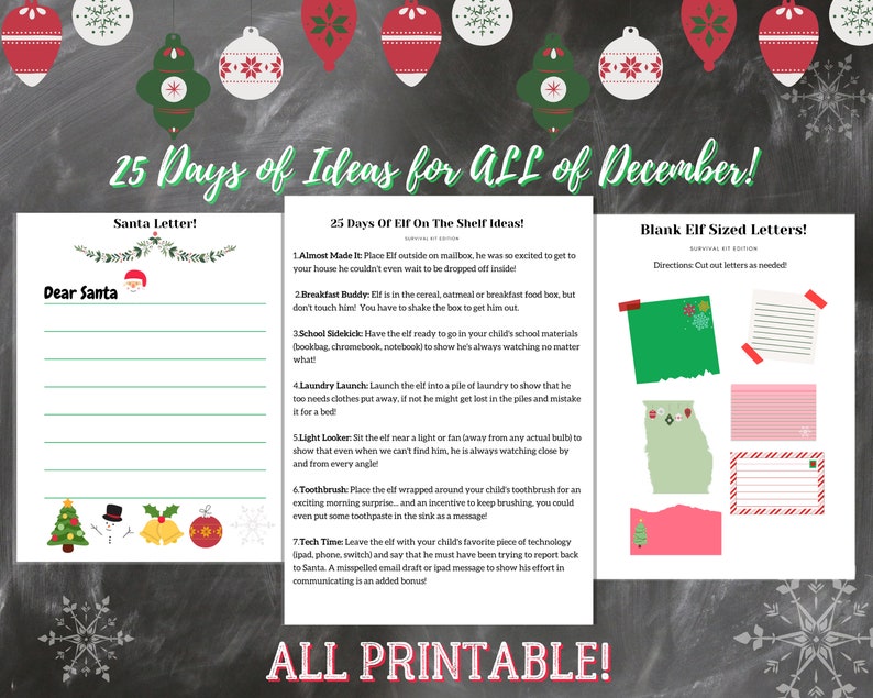 Elf Kits, 25 Days of December Christmas Elf Ideas, Xmas Activities ...