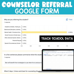 School Counselor Referral Google Form, Student Referral Log for ...
