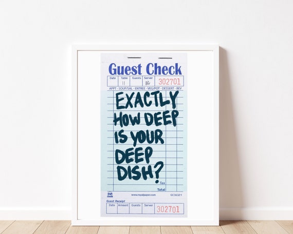 Guest Check Poster Guest Check Print Retro Guest Check Print | Etsy