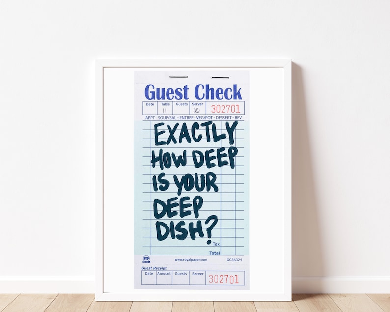 Guest Check Poster Guest Check Print Retro Guest Check Print | Etsy