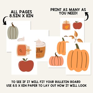 Retro Fall Bulletin Board Kit, Autumn Leaves Hallway Decor, Boho Retro ...