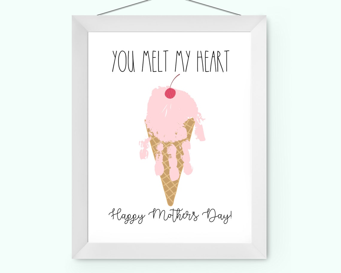 Mothers Day Handprint Craft Ice Cream Mother's Day - Etsy