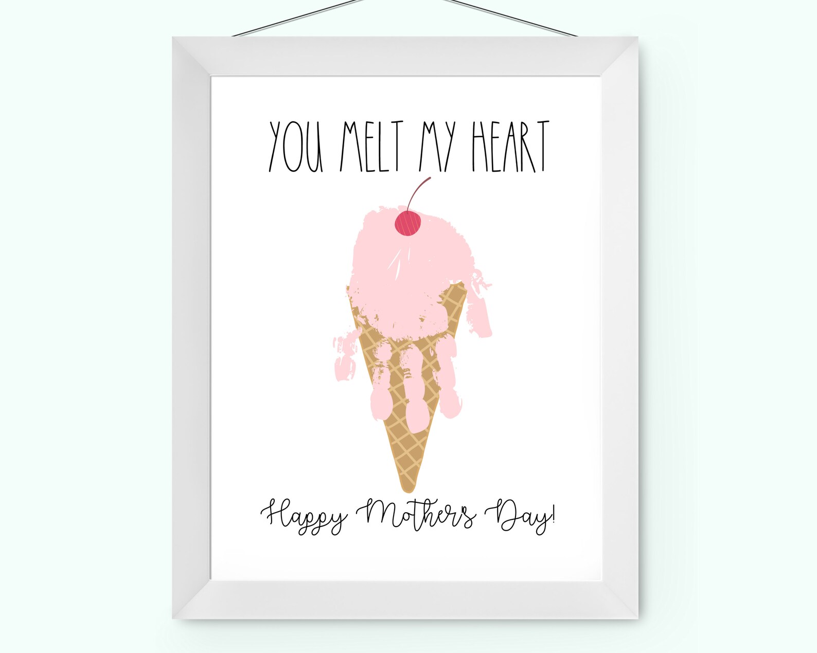 Mothers Day Handprint Craft Ice Cream Mother's Day - Etsy