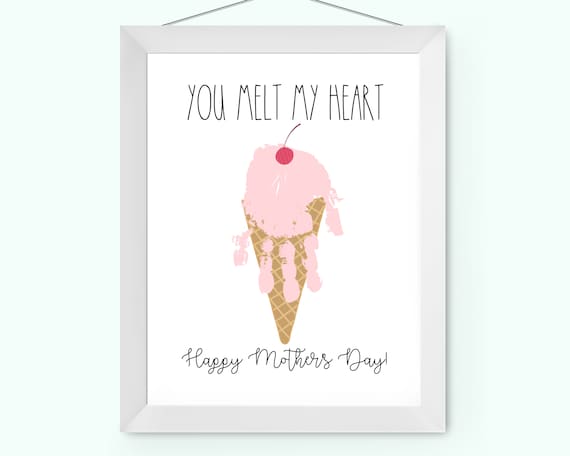 Mothers Day Handprint Craft Ice Cream Mother's Day - Etsy