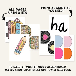 Back to School Groovy Bulletin Board Kit, Varsity Letters Hallway Decor ...