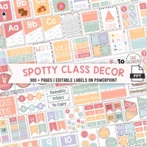 Spotty Boho Classroom Decor Bundle Rainbow Calm Colors - Etsy