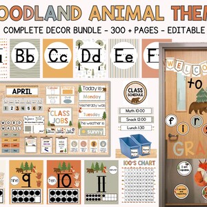 Woodland Animal Classroom Decor Bundle, Adventure Classroom Collection ...