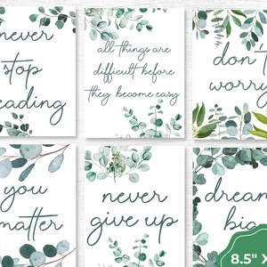 Classroom Posters Elementary, Classroom Decor, Watercolor Greenery ...