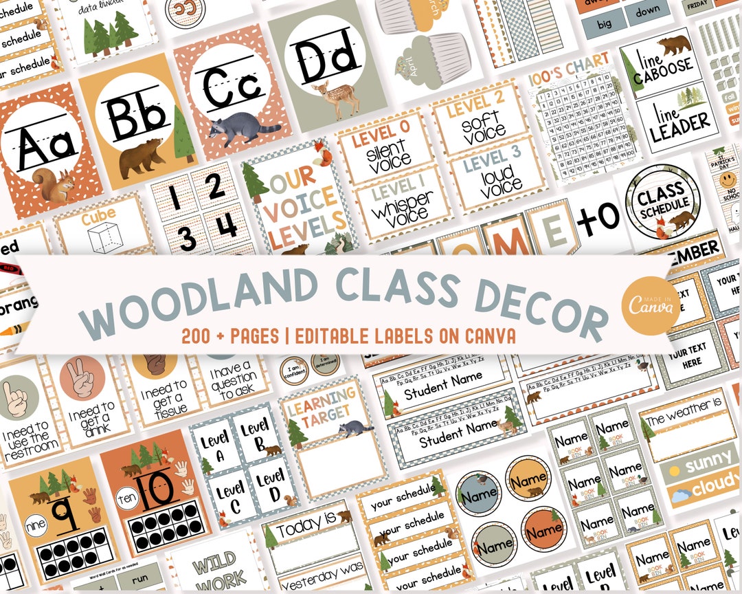 Woodland Animal Classroom Decor Bundle, Adventure Classroom Collection ...