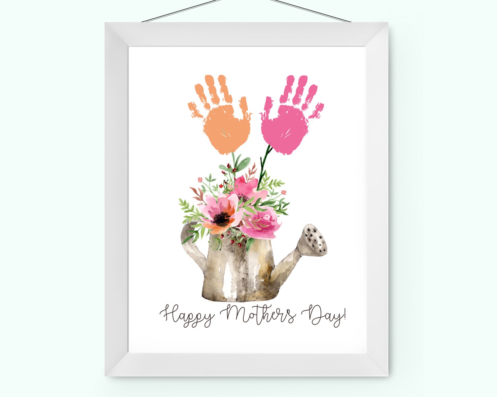 Mothers Day Handprint Art Floral Mother's Day Handprint - Etsy