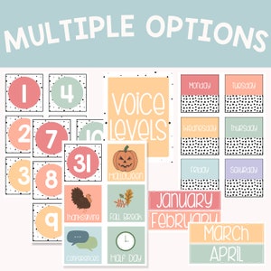 Spotty Boho Classroom Decor Bundle, Rainbow Calm Colors Classroom Theme ...