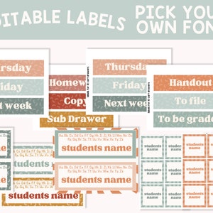 Editable Boho Classroom Decor Bundle, Calm Colors Class Theme Complete ...