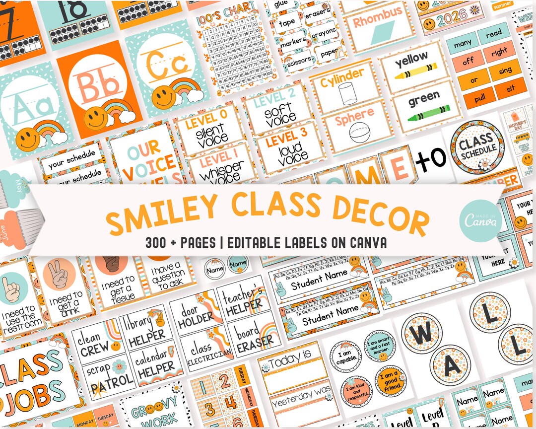 Boho Groovy Classroom Decor Bundle, Complete Boho Classroom Collection ...