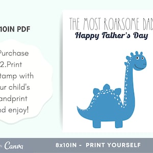 Fathers Day Handprint Art, Roarsome Father's Day Handprint Craft, Happy ...