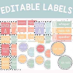 Spotty Boho Classroom Decor Bundle, Rainbow Calm Colors Classroom Theme ...