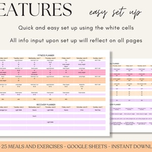 Weekly Meal Planner and Fitness Exercise Planner, Weight Loss Weekly ...