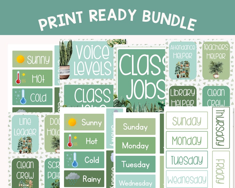 Plant Classroom Decor Bundle, Complete Classroom Nature Decor ...