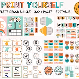 Boho Groovy Classroom Decor Bundle, Complete Boho Classroom Collection ...