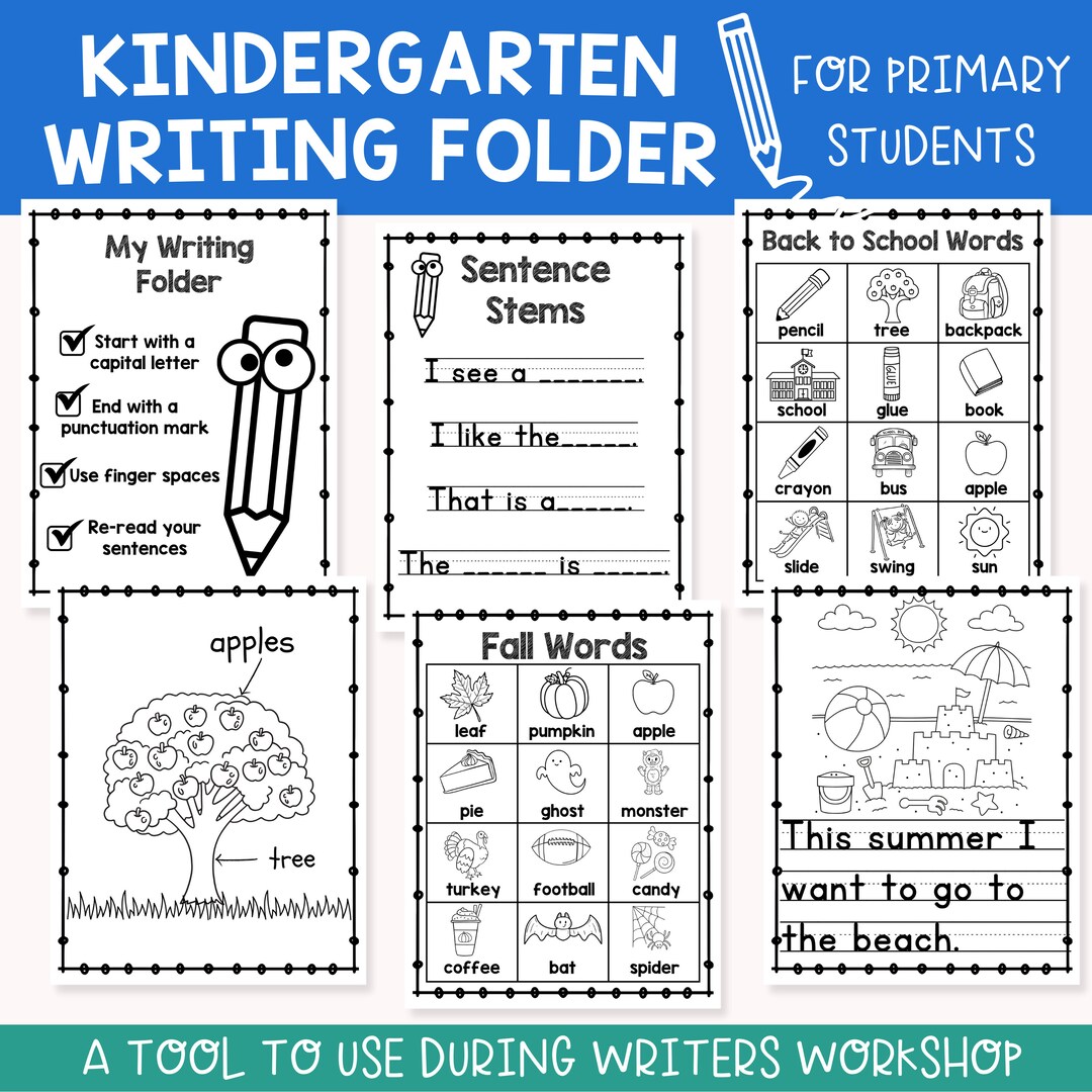 Kindergarten Writing Folder, Writing Office Folder Kindergarten 1st ...
