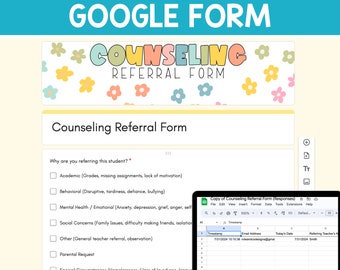 School Counselor Referral Google Form, Student Referral Log for ...