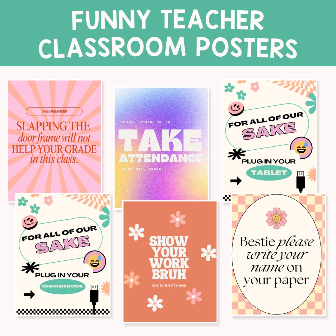 Sarcastic Funny Classroom Posters, High School Teacher Classroom ...