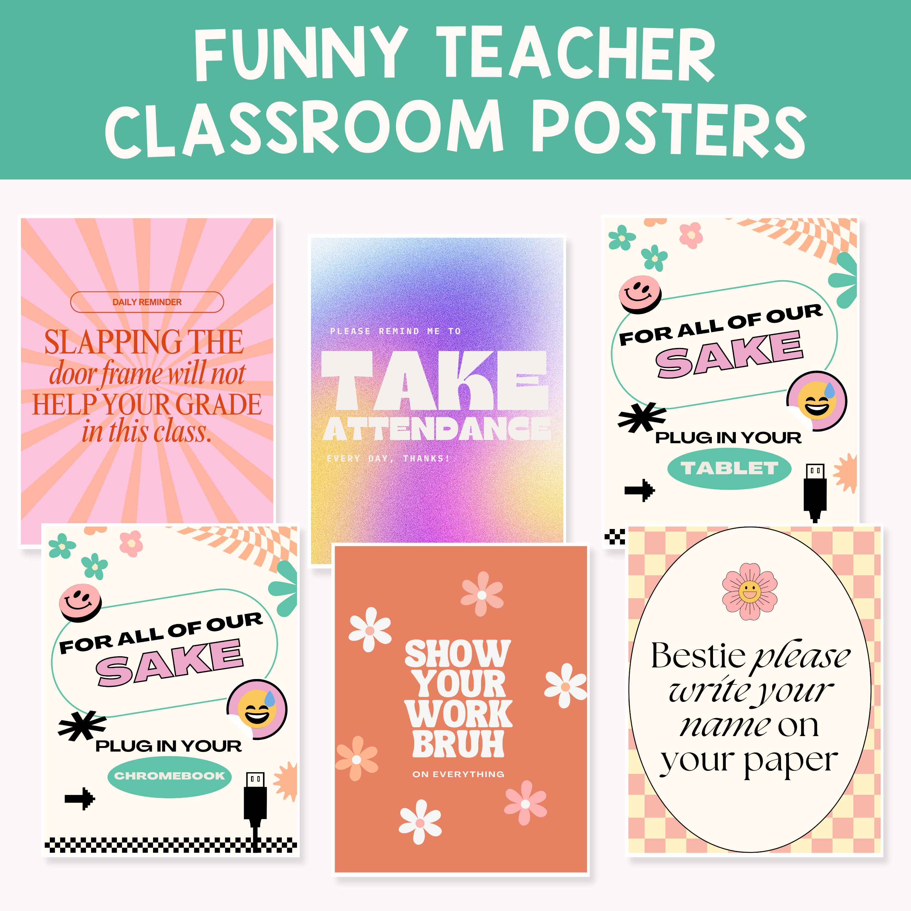 Sarcastic Funny Classroom Posters, High School Teacher Classroom ...