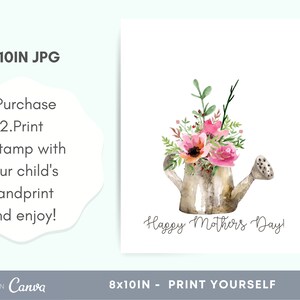 Mothers Day Handprint Art, Floral Mother's Day Handprint Craft, Happy ...