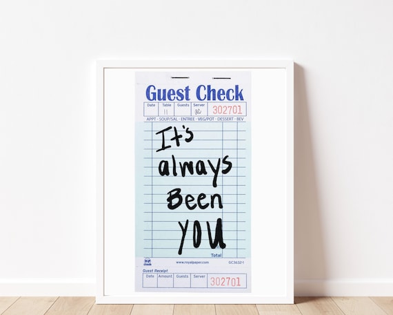 Guest Check Poster Guest Check Print Retro Guest Check Print - Etsy