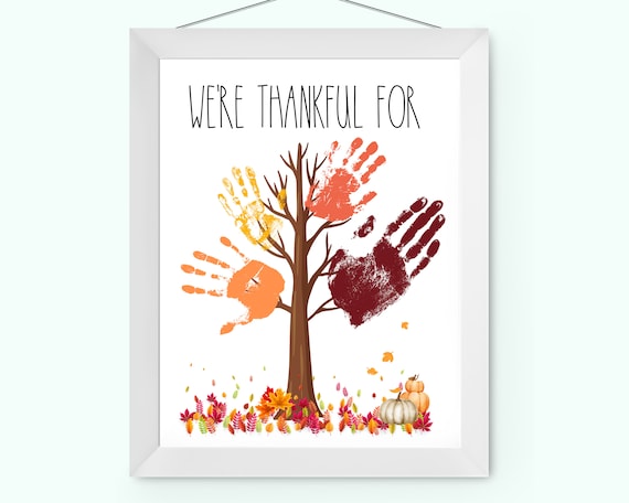 Fall Family Tree Handprint Art We're Thankful for - Etsy
