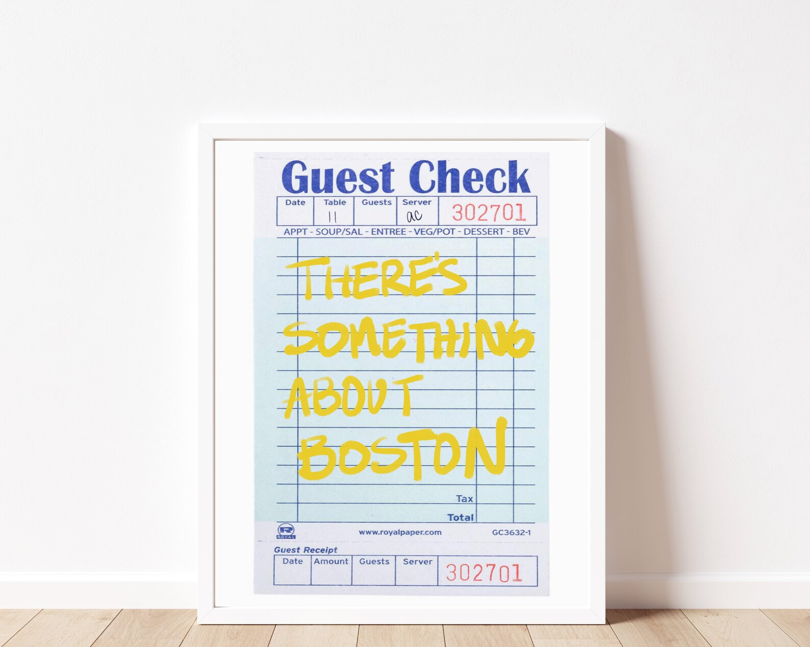 Guest Check Poster Guest Check Print Guest Check Print - Etsy