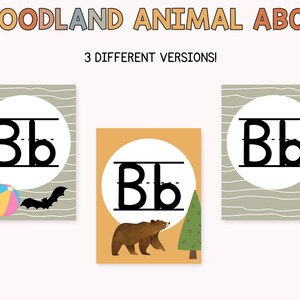 Classroom Alphabet Posters Woodland Animal Theme, Adventure Classroom ...
