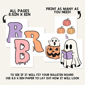 Groovy Ghost Halloween Retro Bulletin Board Kit, Fall Hallway Decor ...