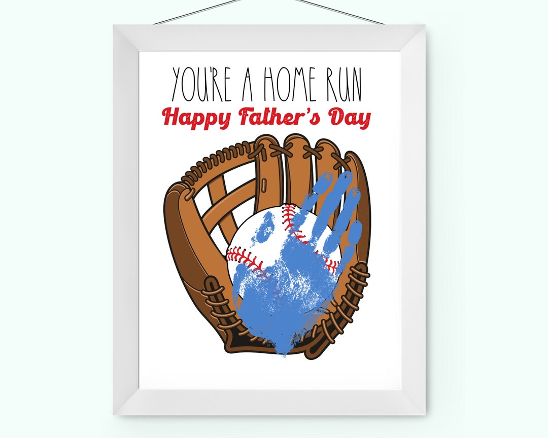 Fathers Day Handprint Art, Baseball Father's Day Handprint Craft, Happy ...