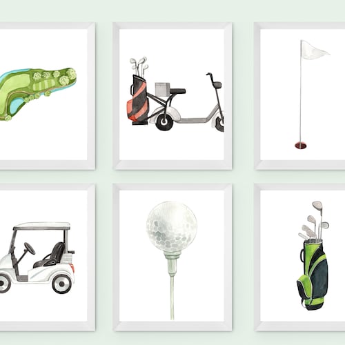 Golf Printable Art Set of 4 Gold Prints Nursery Print Set - Etsy