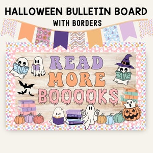 Groovy Ghost Halloween Retro Bulletin Board Kit, Fall Hallway Decor ...