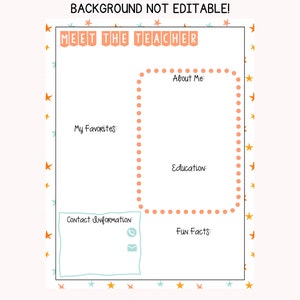 Boho Retro Meet the Teacher Editable Printable, Star Boho Meet the ...