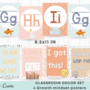 Boho Rainbow Calm Color Classroom Decor Bundle, Inspirational Classroom ...