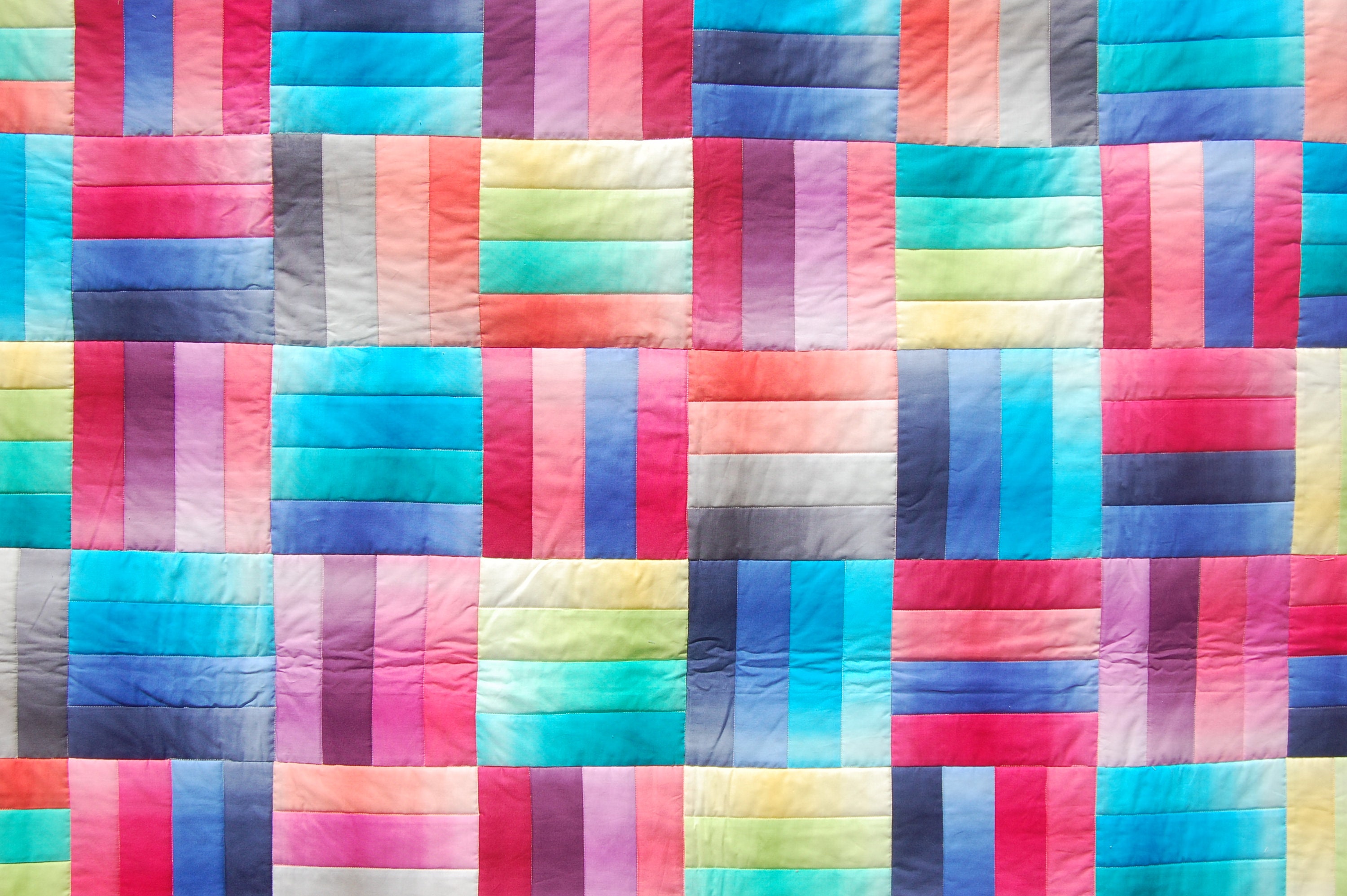 Rainbow Color Strip Square Quilt - Etsy UK