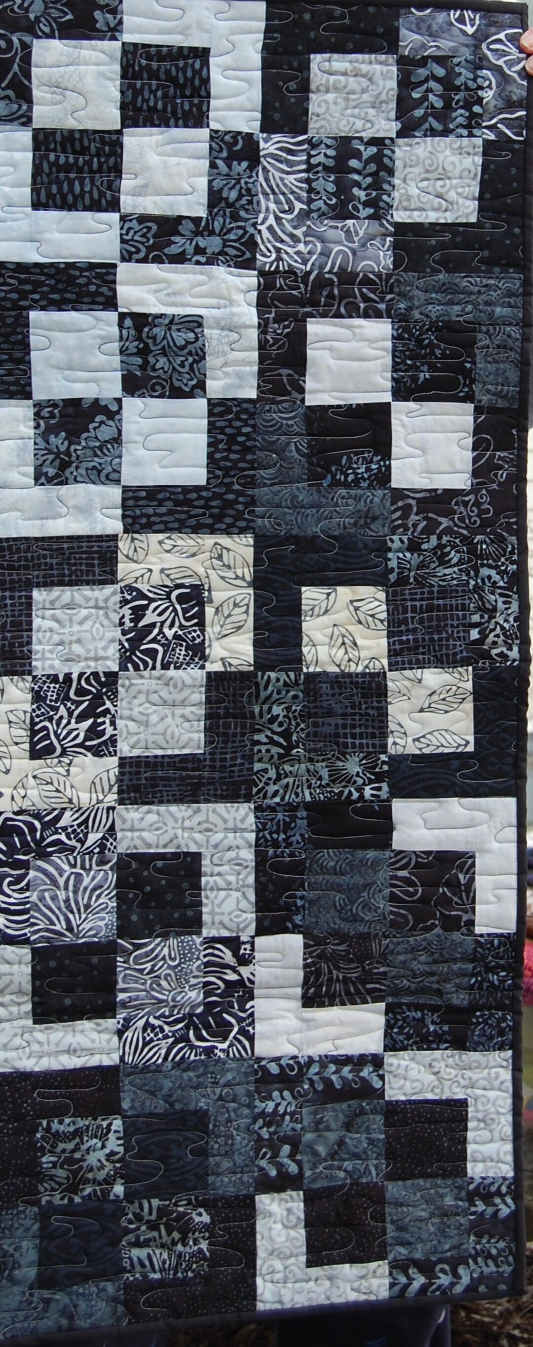 Botanic Blocks Black Table Runner - Etsy