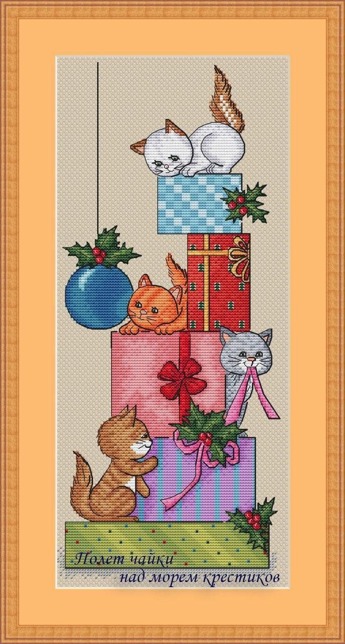 Christmas Cats Cross Stitch Pattern PDF Instant Download Embroidery ...