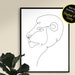 Lion Line Art,one Line Drawing,lion Printable Art,lion Line Drawing ...