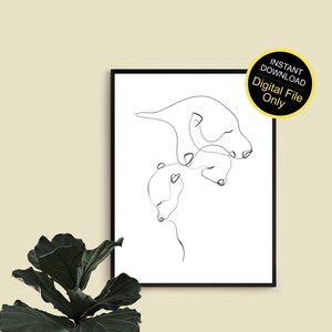 Polar Bear Line Drawing,polar Bear Line Drawing Print,minimalist Line ...