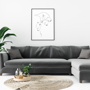 Polar Bear Line Drawing,polar Bear Line Drawing Print,minimalist Line ...