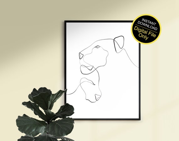 Lion Line Artone Line Drawinglions Printable Artlions Line | Etsy
